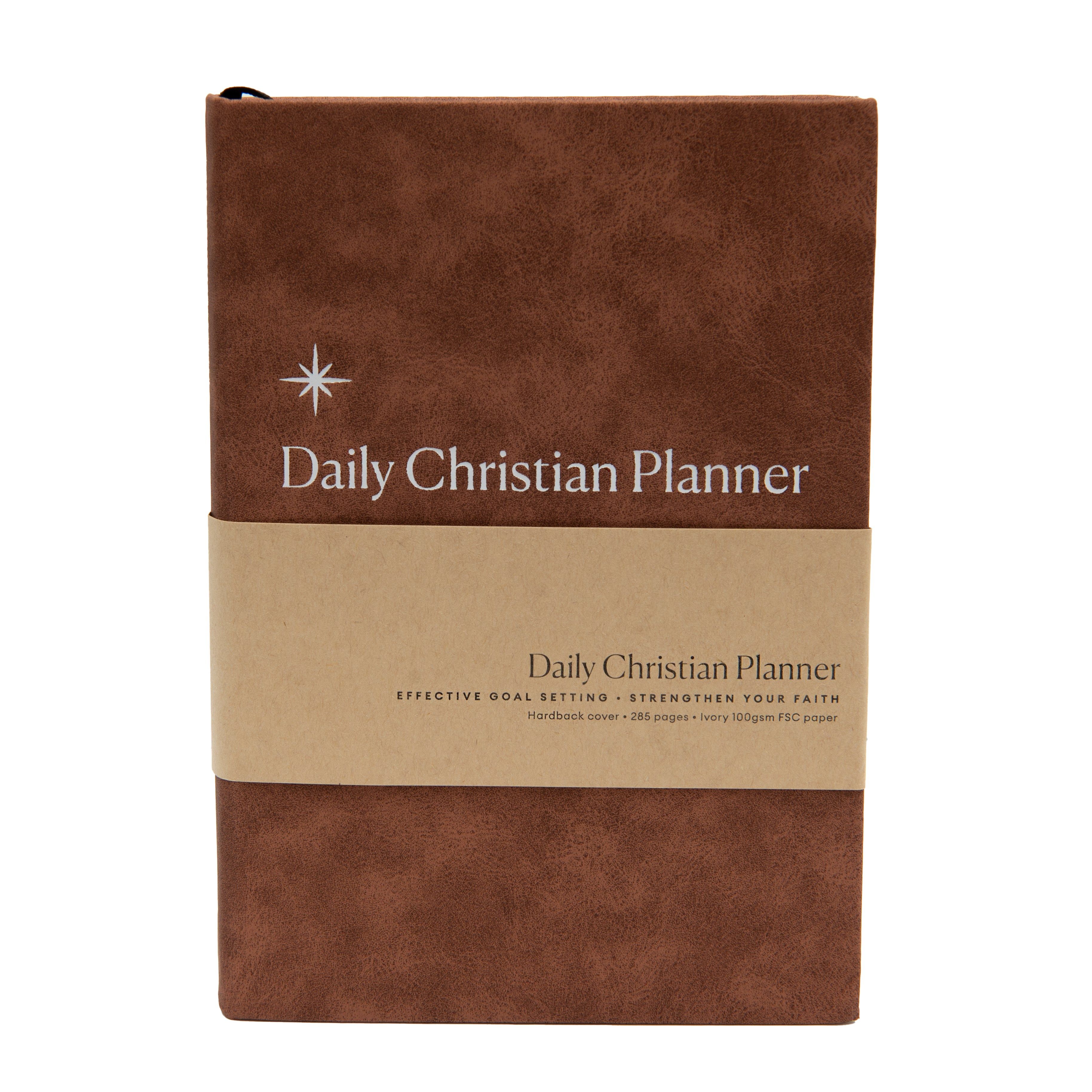 Daily Christian Planner Brown | Cross Way Christian Supply
