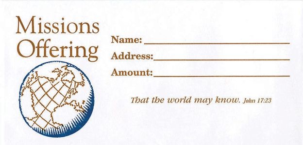Missions Offering Envelope 100pk | Cedar Springs Christian Stores, Inc.