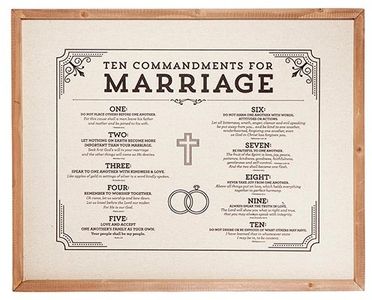 Wall Plaque-Ten Commandments For Marriage (21" x 17") | Parable.com