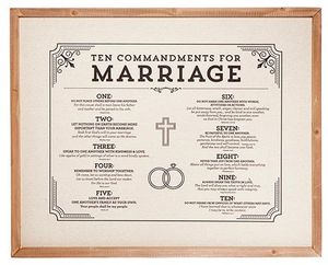 Wall Plaque-Ten Commandments For Marriage (21" x 17") | Parable.com