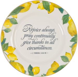 Christian Art Gifts 9 Ceramic Dinner Plate for Home & Kitchen: Rejoice ...