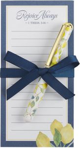 Christian Art Gifts Magnetic Notepad Set with Pen for Women: Rejoice ...