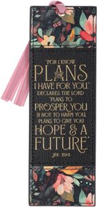 Bookmark Faux Leather Black I Know the Plans Jer. 29:11 | Parable.com