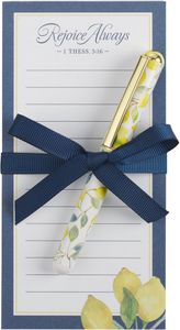 Christian Art Gifts Magnetic Notepad Set with Pen for Women: Rejoice ...