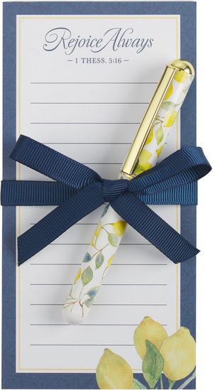 Christian Art Gifts Magnetic Notepad Set with Pen for Women: Rejoice ...