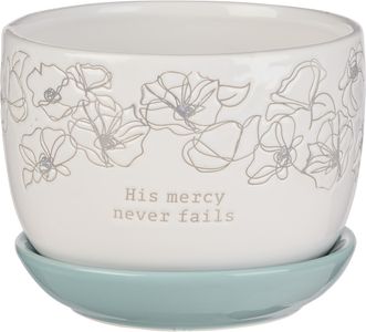 Christian Art Gifts Ceramic Kitchen Table Planter for Women: His Mercy ...