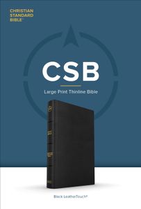 CSB Large Print Thinline Bible, Black Leathertouch | Parable.com