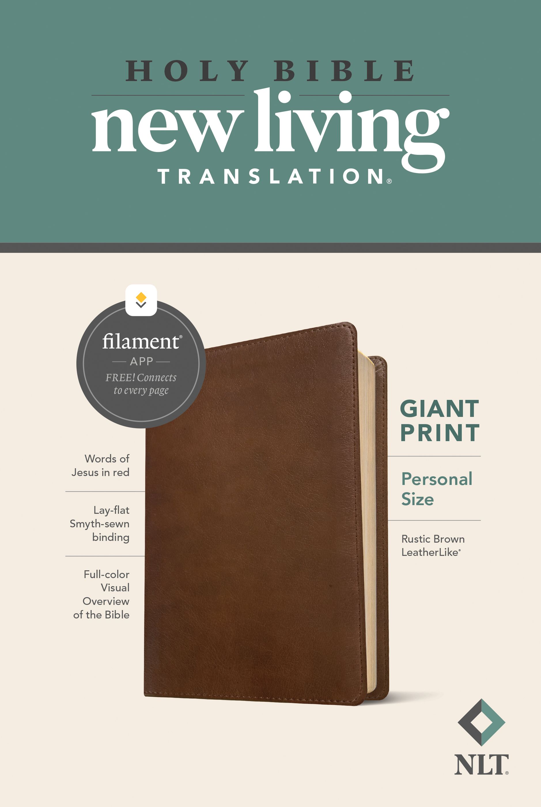 NLT Personal Size Giant Print Bible, Filament Enabled Edition (Red ...