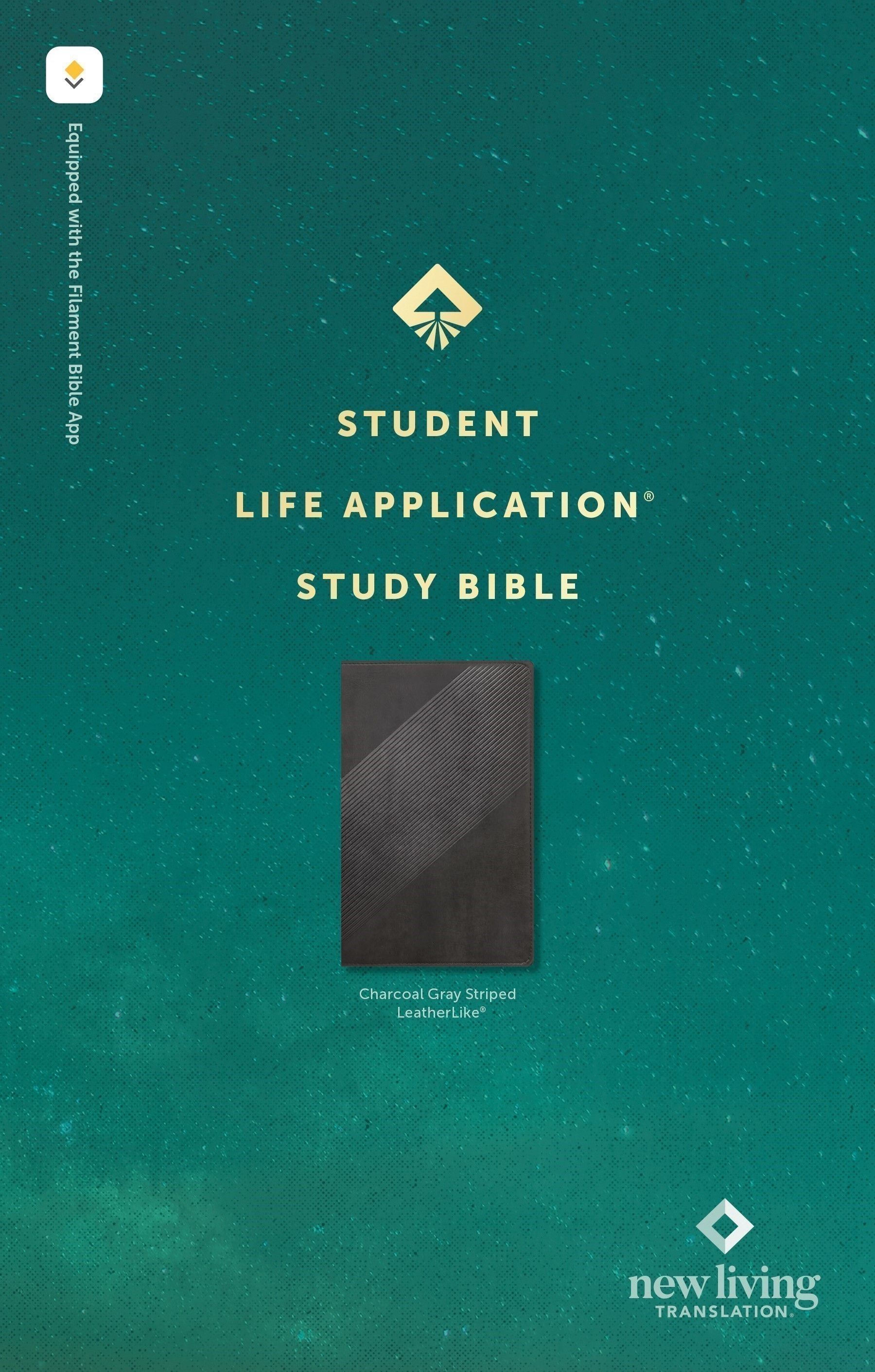 NLT Student Life Application Study Bible, Filament Enabled (Leatherlike, Charcoal Gray Striped ...