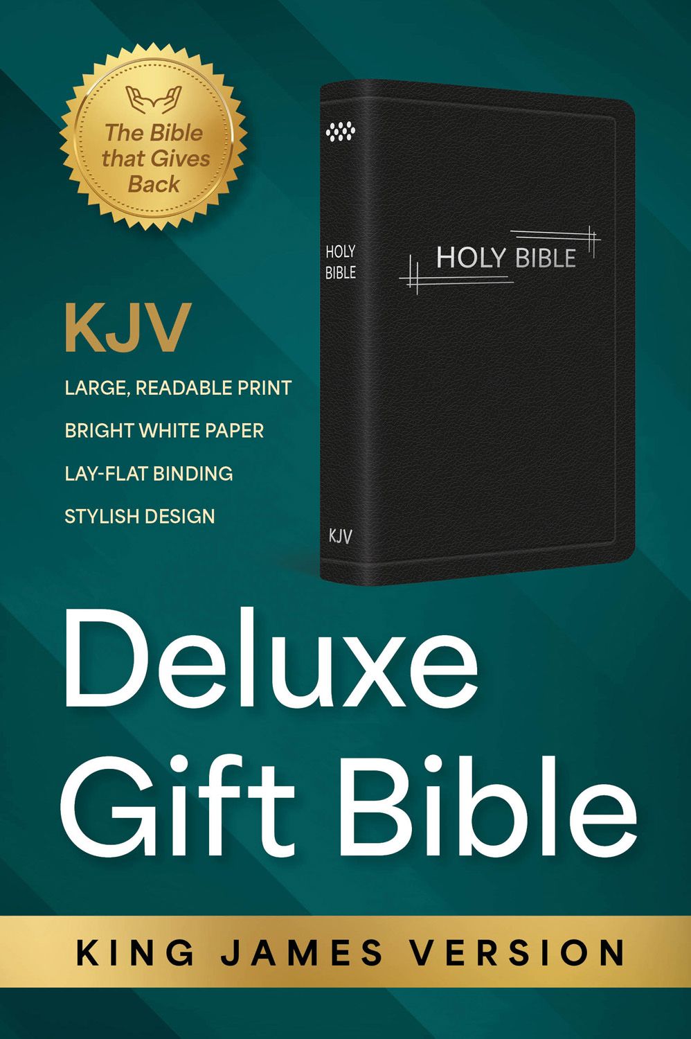 KJV Holy Bible: Deluxe Gift Bible - Black with Silver Frame: King James ...