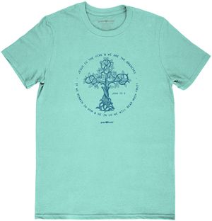 grace & truth Womens T-Shirt Thorn Cross - Celadon - (Adult Large ...