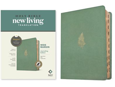 NLT Wide Margin Bible, Filament Enabled (Leatherlike, Sage Green Palm ...